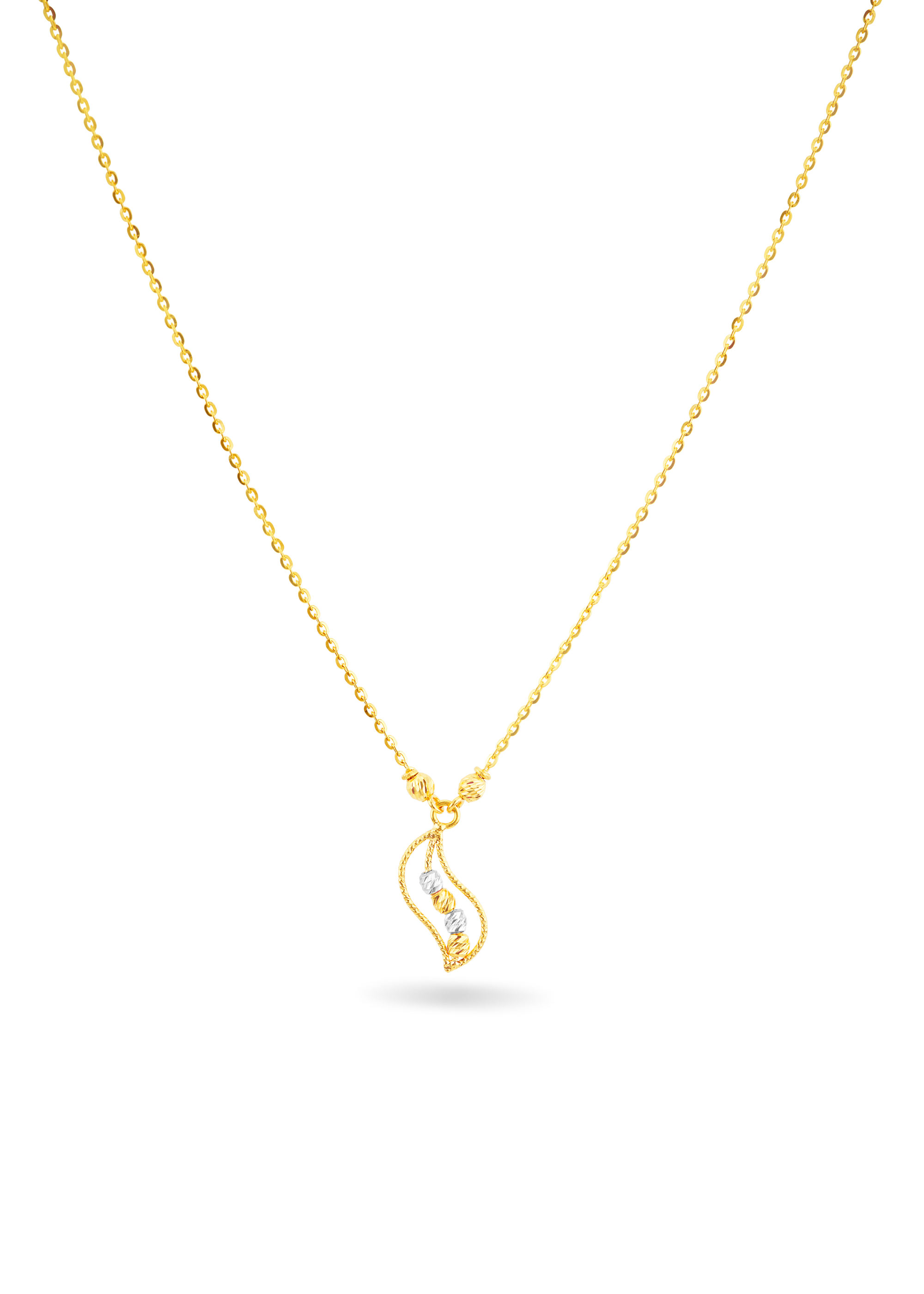 Elegant Rhodium Touch 22K Gold Chain