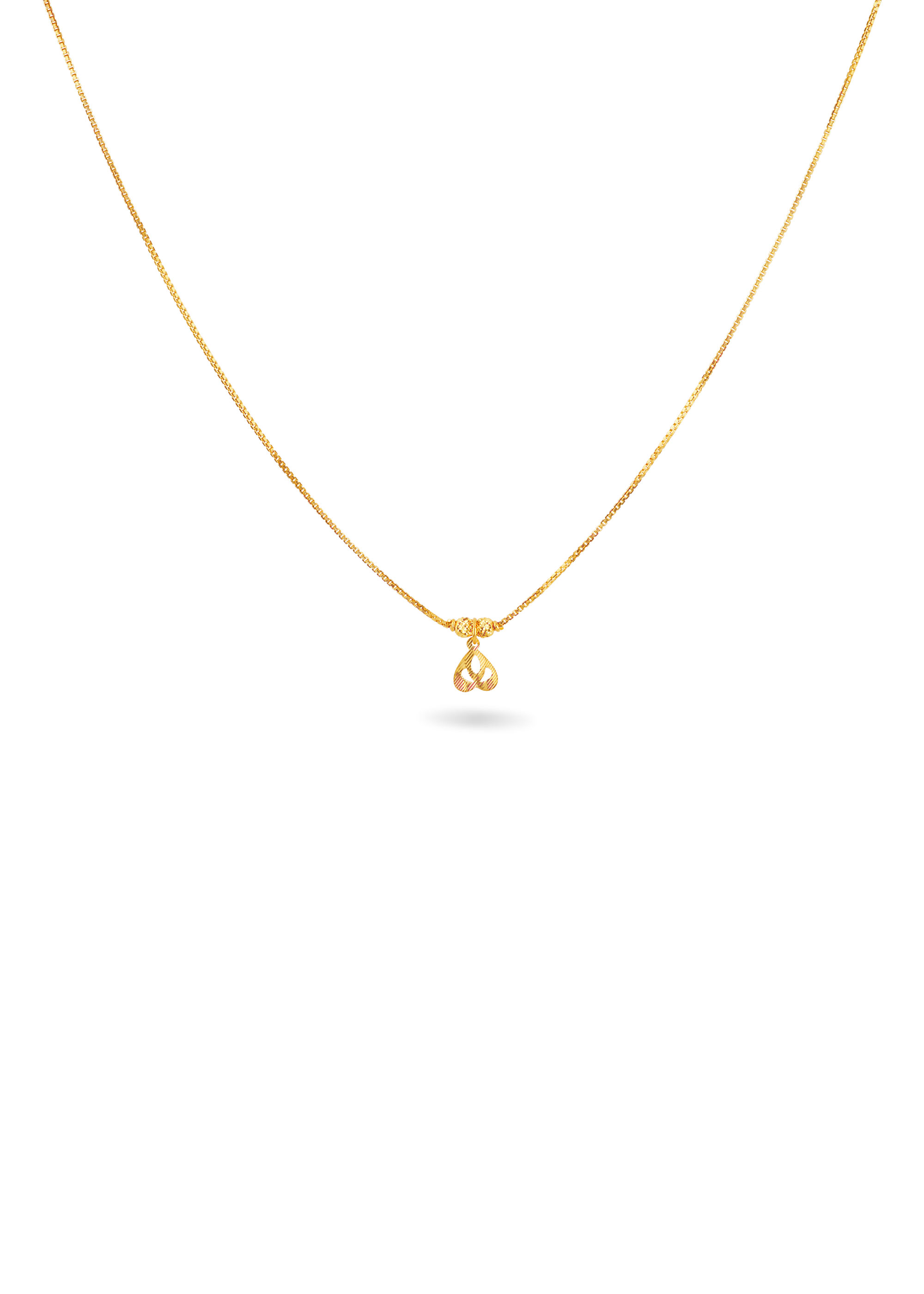 Elegant Rhodium Touch 22K Gold Chain