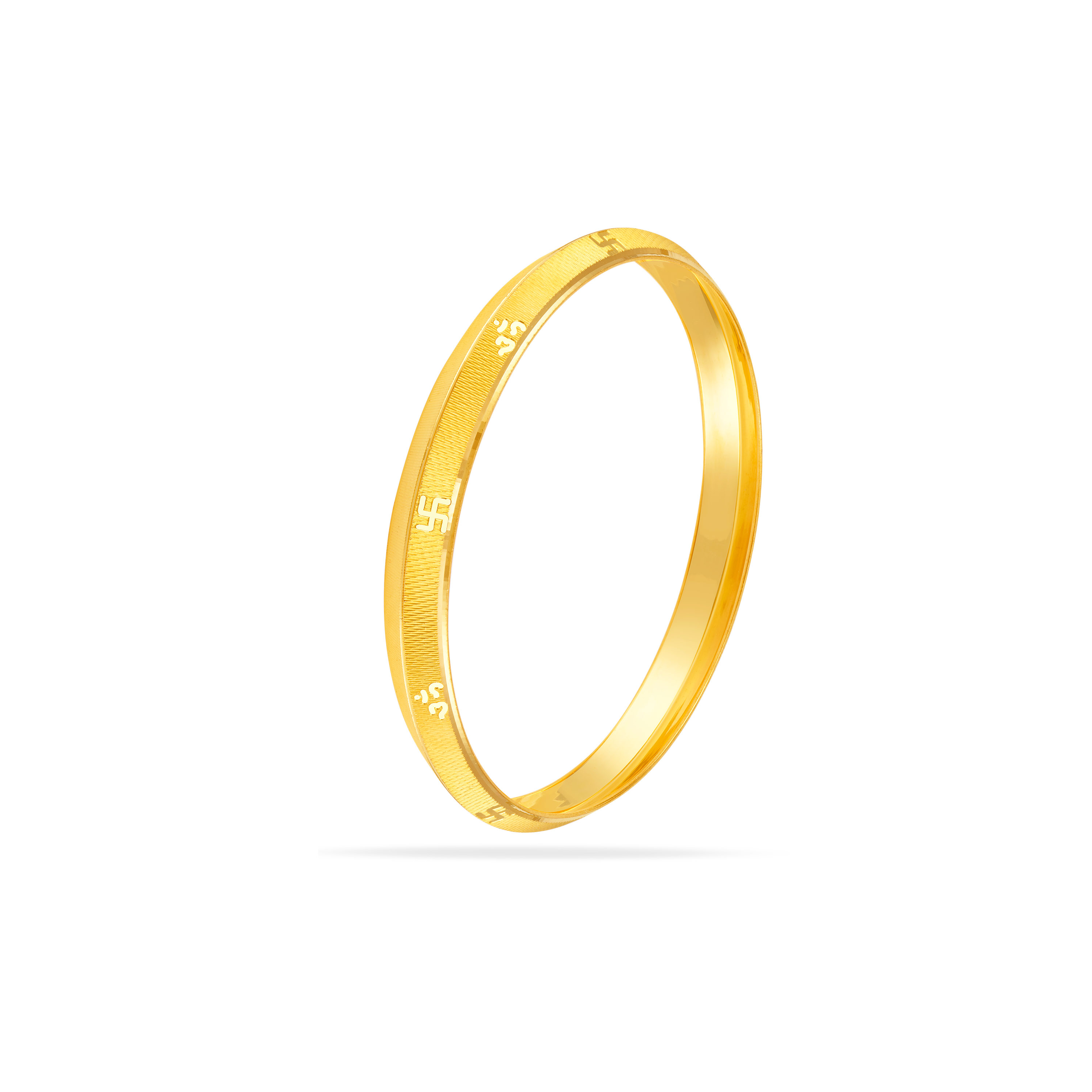 Swastik Symbol 22K Gold Men's Kada